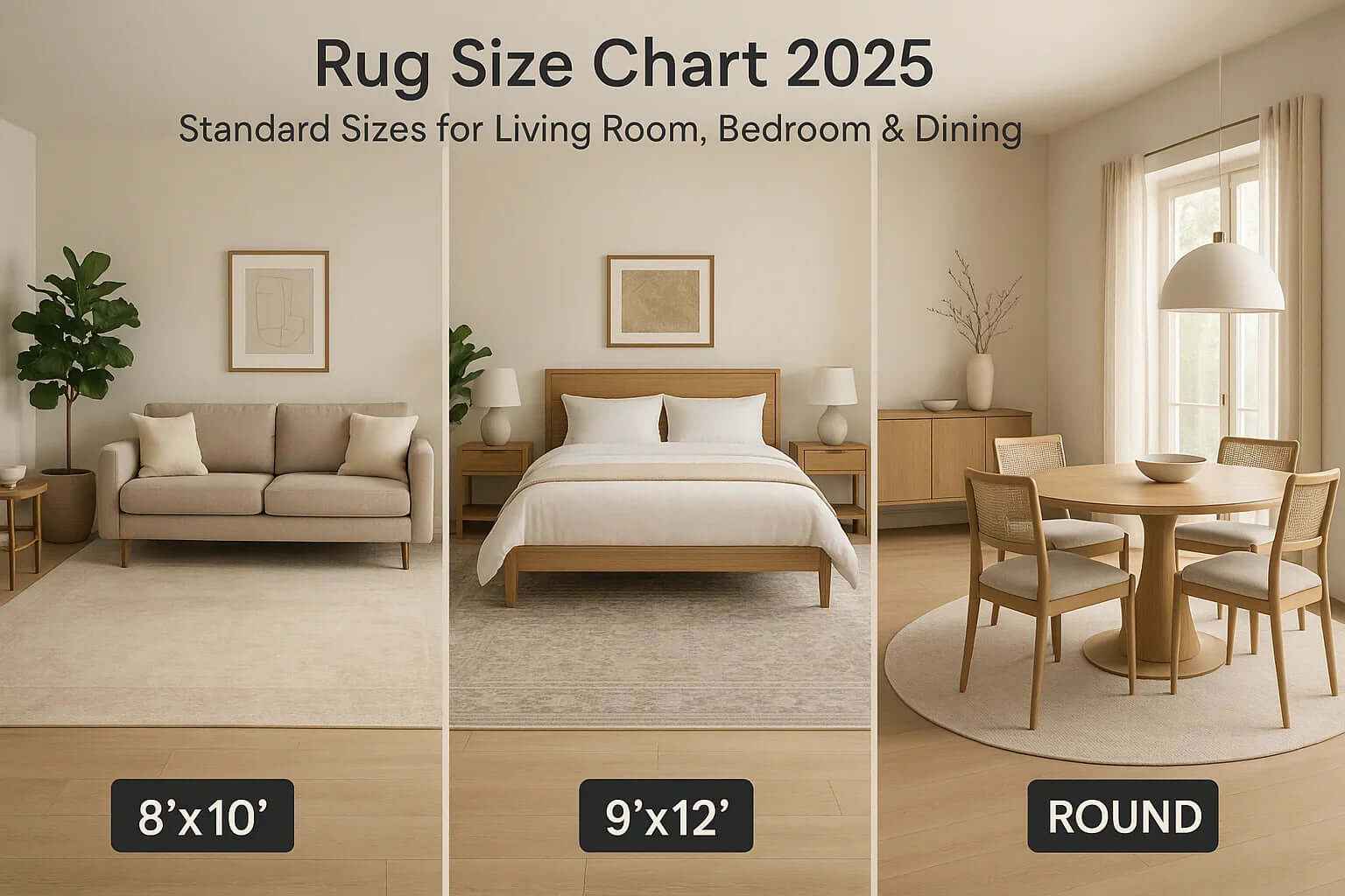Rug Size Chart 2026 | Complete Standard Rug Sizes Guide for Every Room ...